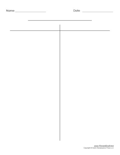 √ Printable T-Chart Template (Word)