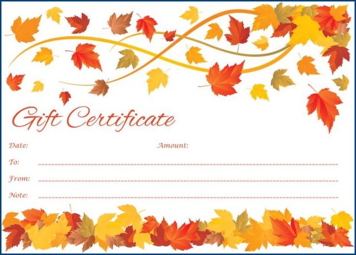 √ Thanksgiving Gift Certificate Template (Free Fillable)