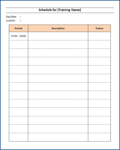 √ Training Schedule Template (With Samples)