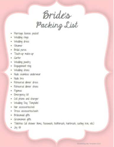 √ Free Printable Wedding Shopping Checklist Template
