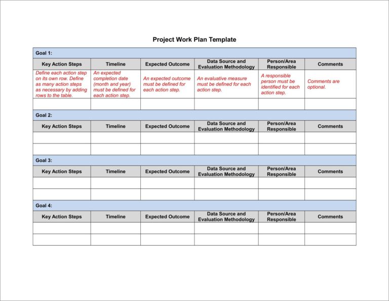 √ Free Printable Work Action Plan Template