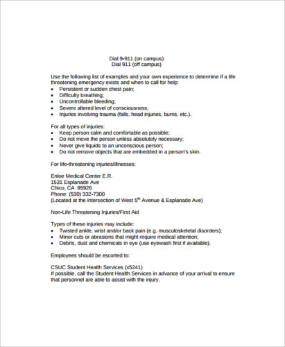 √ Workplace Emergency Action Plan Template